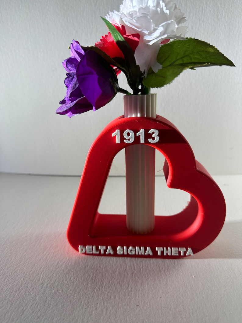 Delta Sigma Theta “1913” Vase for a Desk or Shelf (red & White) - Etsy