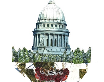 Madison Wisconsin Fall Capitol Collage | Etsy