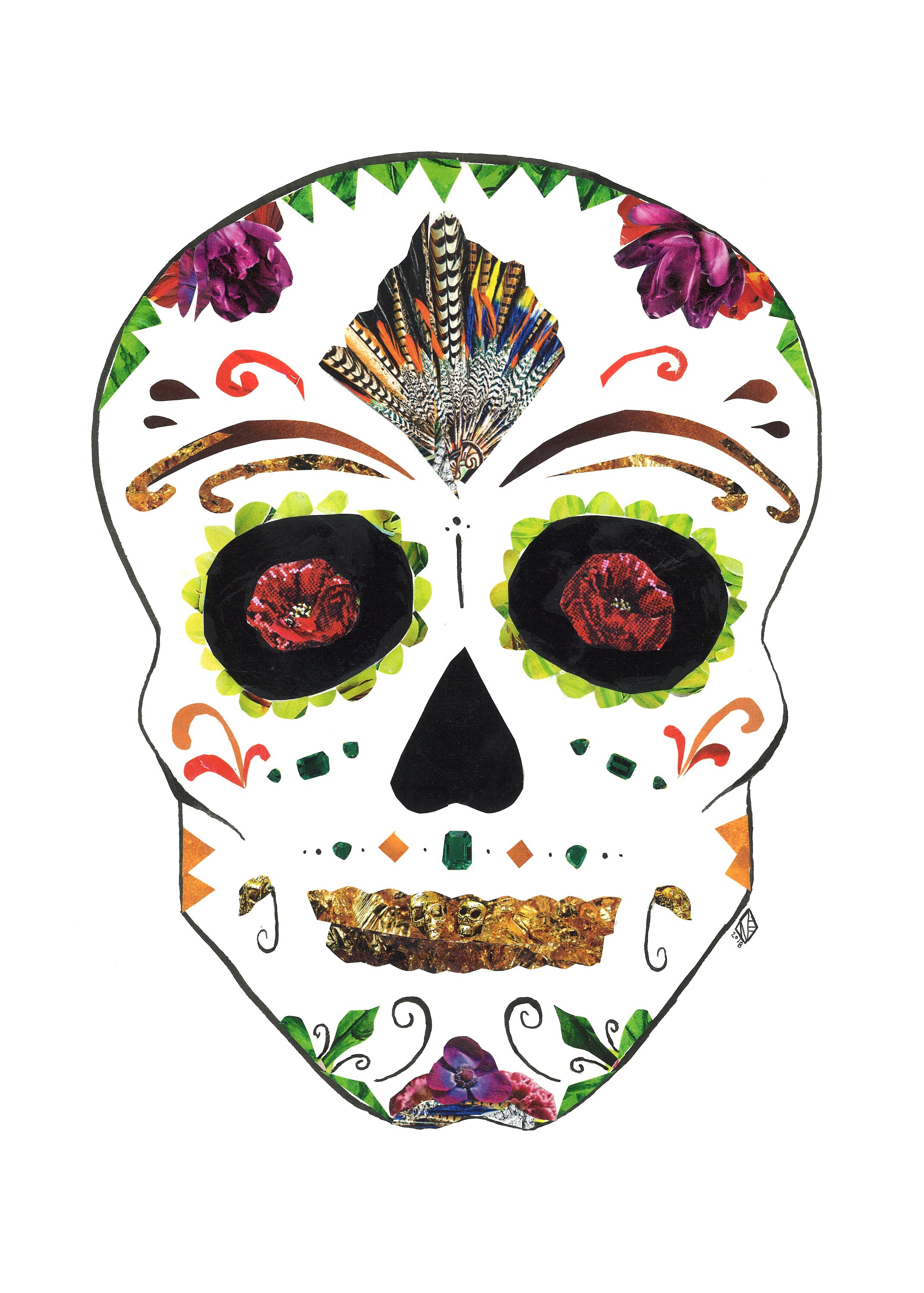 Calavera Sugar Skull Collage - Etsy