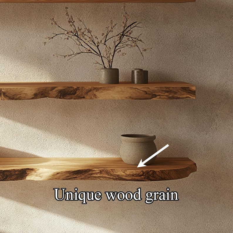 Live Edge Floating Shelf Custom Wood Shelves Rustic Wall Decor Plant ...