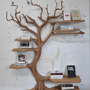 Rustic Tree Bookshelf Solid Wood Handmade Living Room Decoration Tree ...