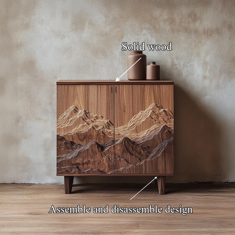 Handcrafted Storage Cabinet Sideboard Bedroom Closet Wood Furniture for ...