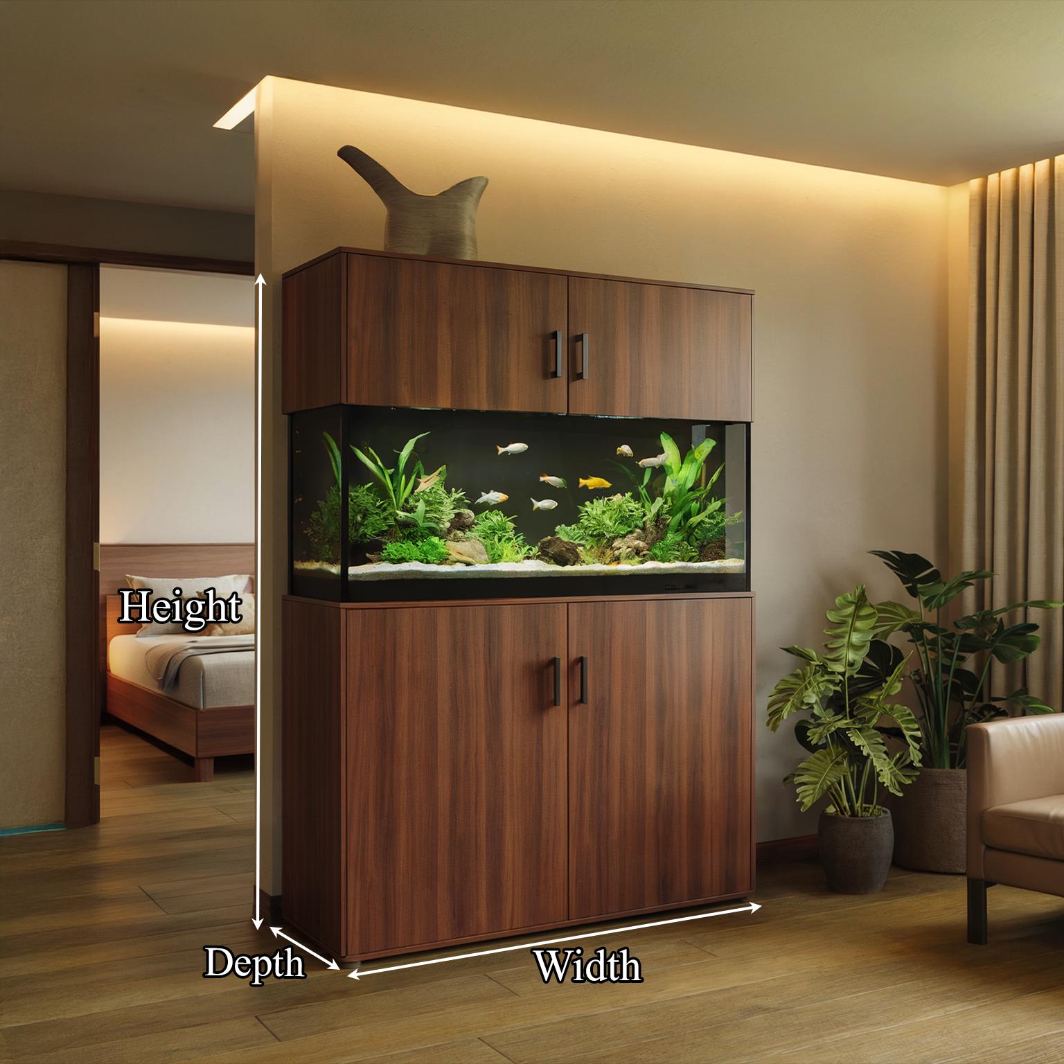 Modern Rustic Aquarium Cabinet, Tall Indoor Aquarium Stand, Vertical ...