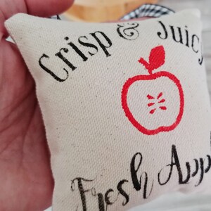 Apple Mini Pillows With Black and White Checked Ribbon and - Etsy