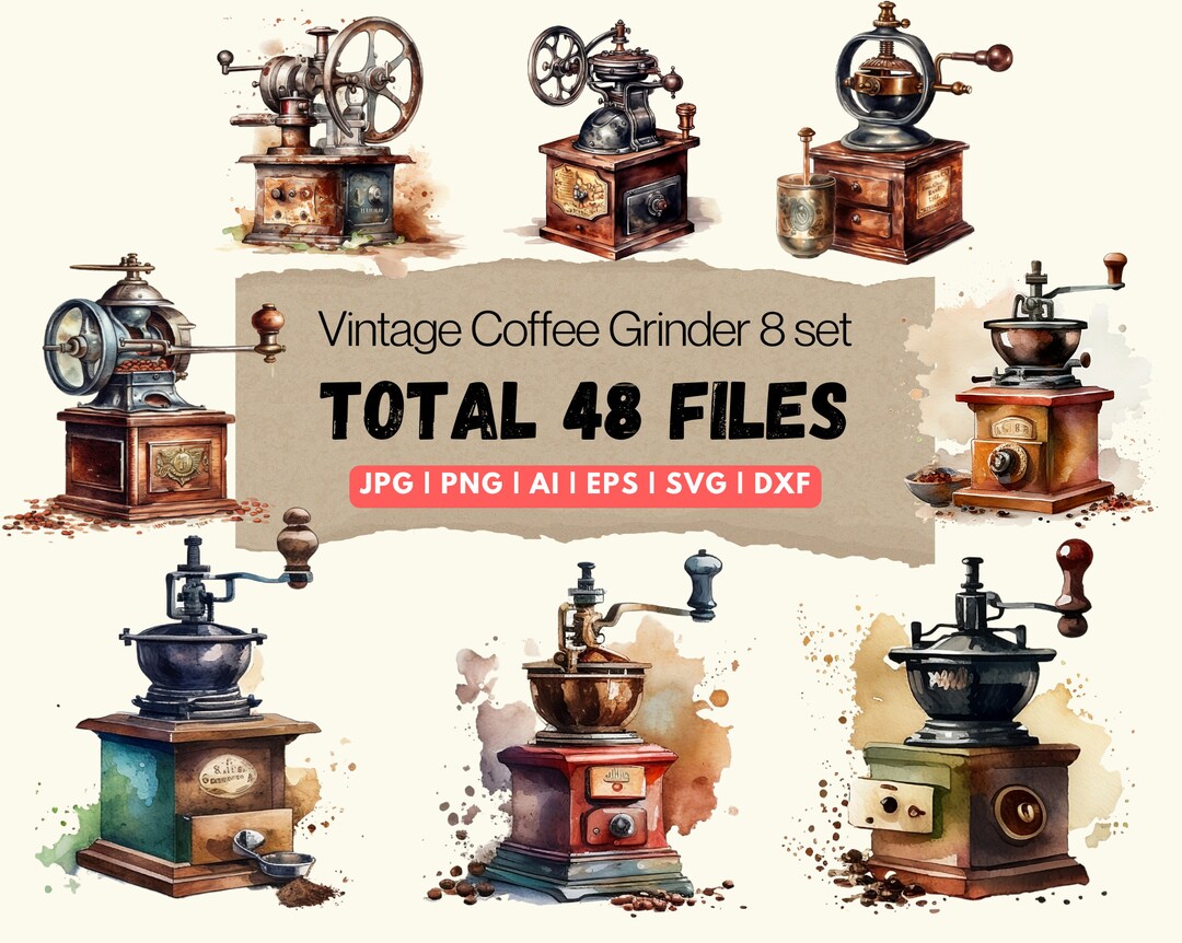 Vintage Coffee Grinder 8 Set, Coffee Bar Sign Svg, Coffee Bar Sign ...