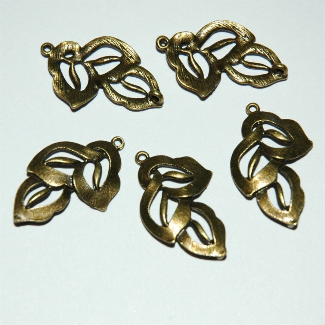5 Connectors in Bronze, Bronze Leaves, Fall Leaves 29 X 18mm 1647 - Etsy