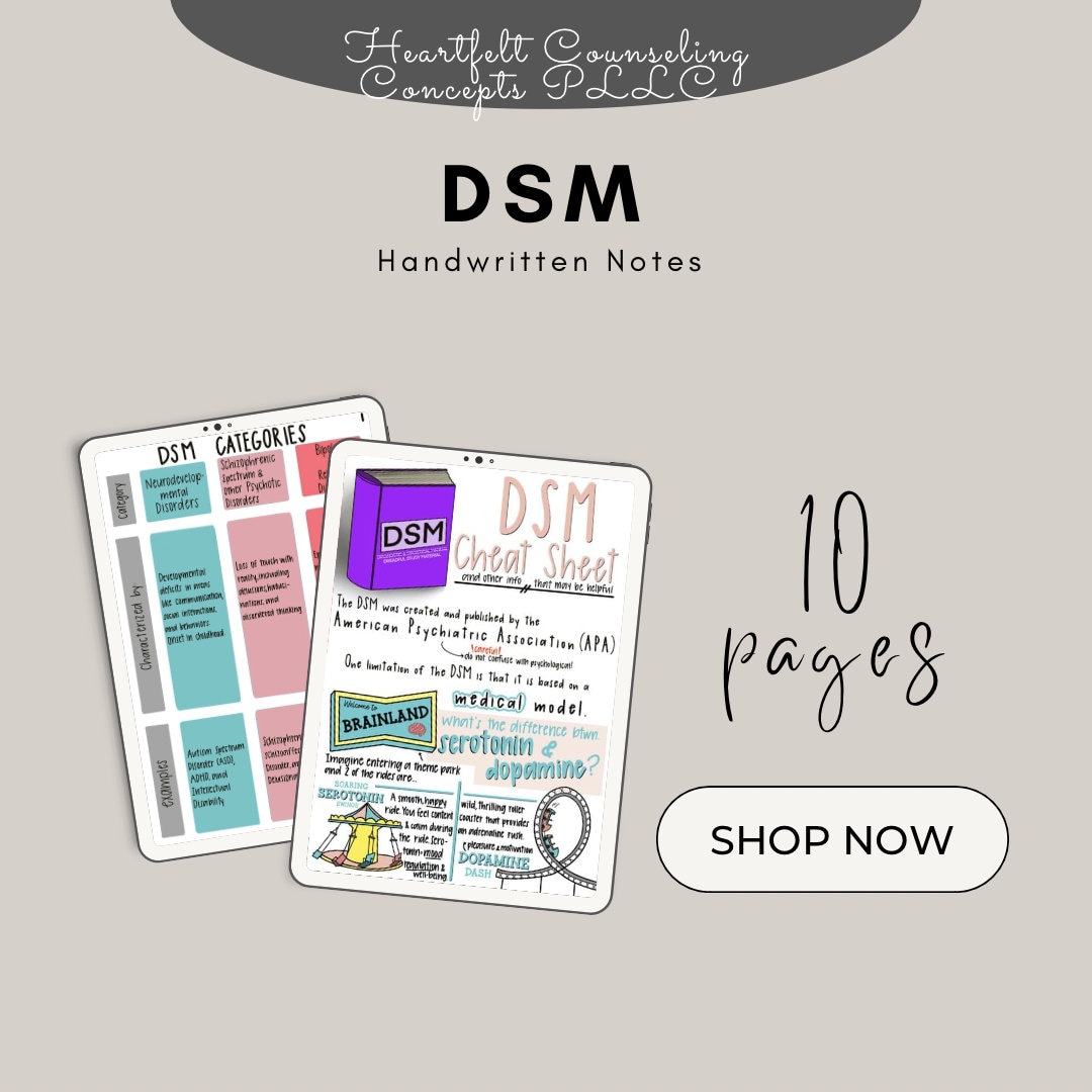 NCE Study Review | Handwritten Notes With Graphics | Counseling DSM ...