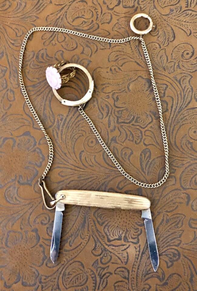 Vintage Hadley Pocket Watch Chain and Knife 951 - Etsy