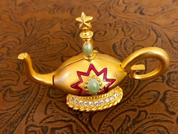 Vintage Bob Mackie Magic Lamp Trinket Box - Gem