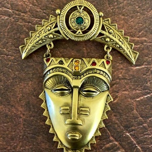Vintage AVON Tribal Mask Brooch 155 - Etsy