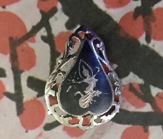 Vintage Sterling Silver Siam Thai Goddess Dancer Broo… - Gem