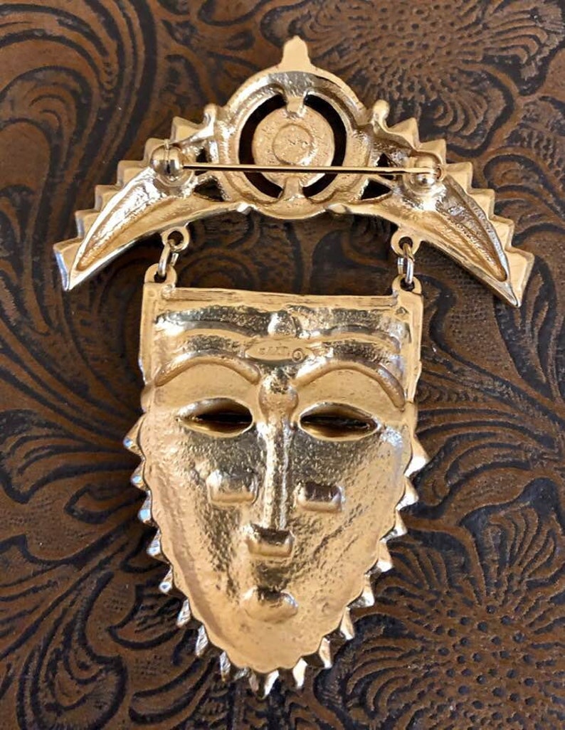 Vintage AVON Tribal Mask Brooch 155 | Etsy