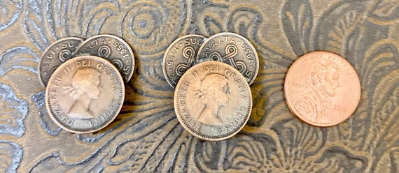 Vintage Queen Elizabeth Replica Coin Copper Earrings … - Gem