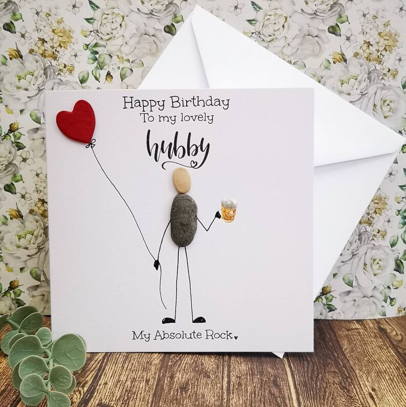 Luxury Pebble Birthday Card Husband Birthday Card Luxury | Etsy UK