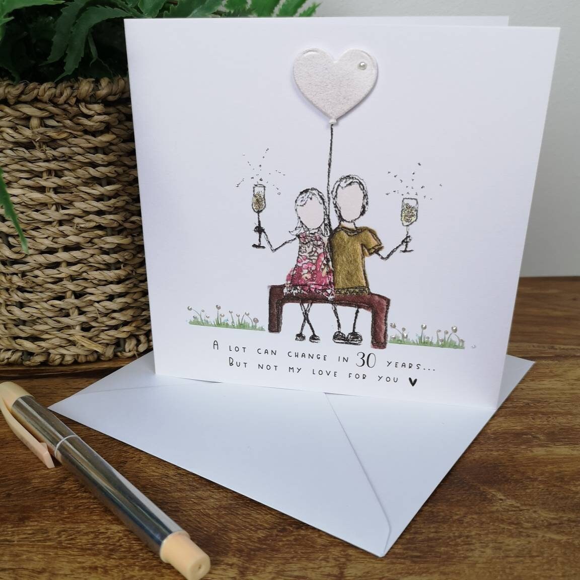 30th Wedding Anniversary Card Husband 30th Anniversary Card Etsy Uk