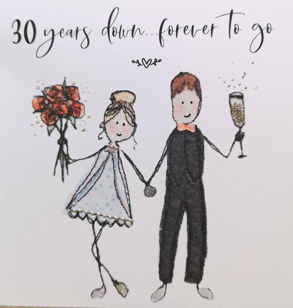 30th Wedding Anniversary Card 30th Husband Anniversary Card Etsy Uk
