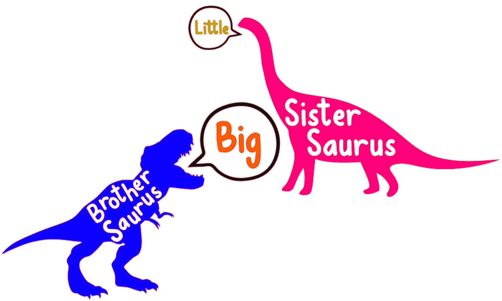 Big Brother Dino and Little Sister Dino SVG - Etsy