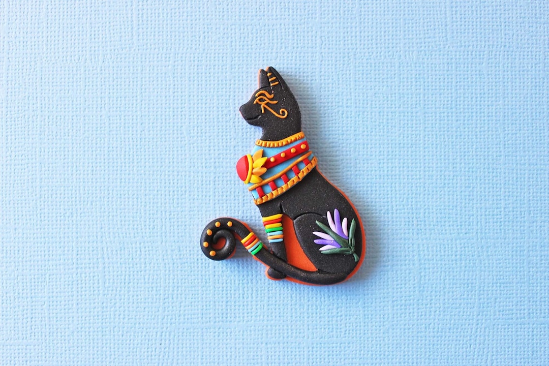 Bastet Cat Brooch, Ancient Egyptian Black Cat Goddess - Etsy Australia