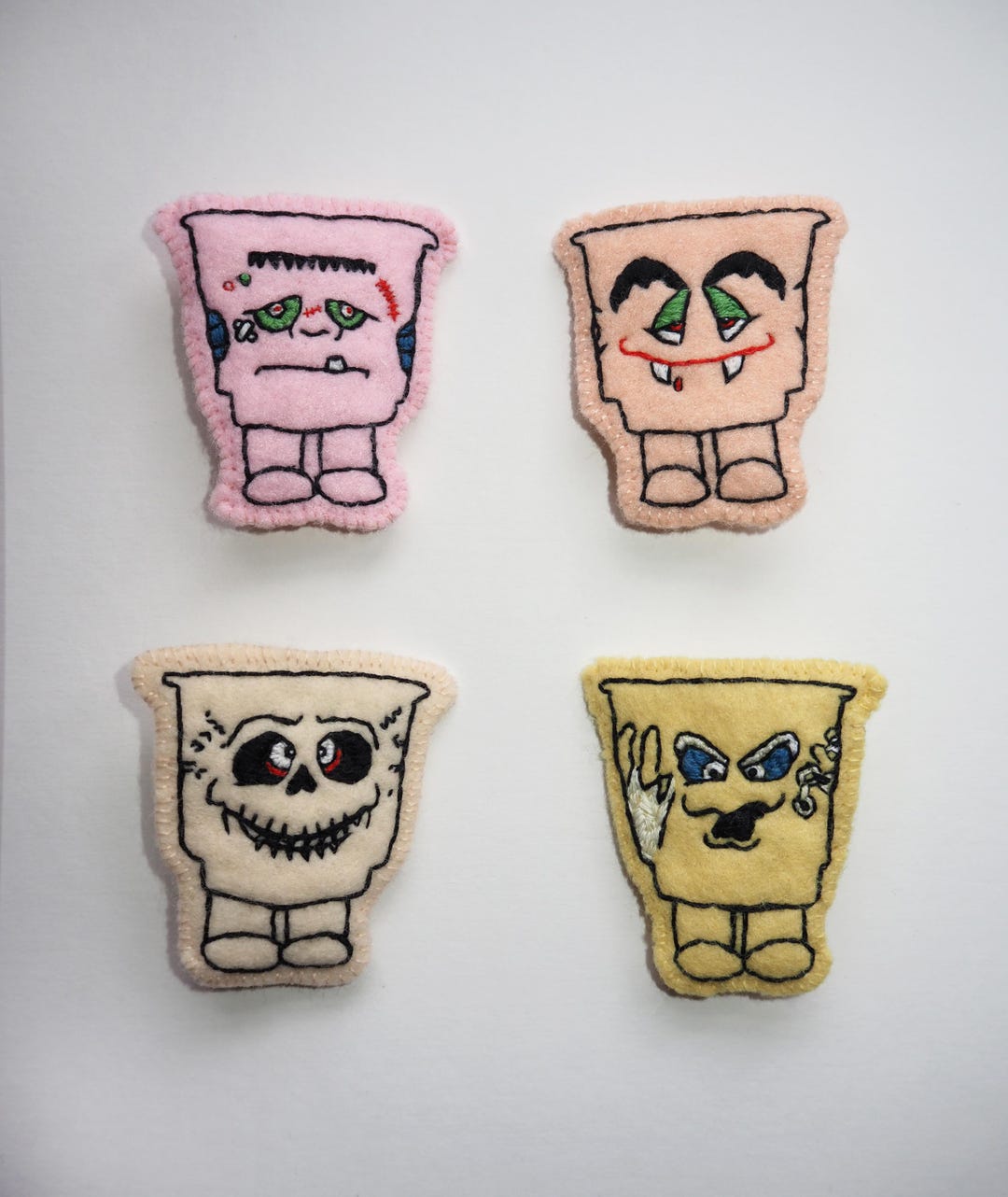 Handmade Embroidered Fiendish Feet Felt Brooches - Etsy UK
