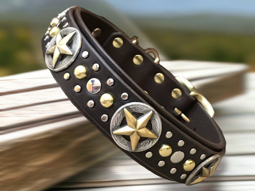 Western Leather Dog Collar, Cowboy Dog Collar, Leather Dog Collar ...
