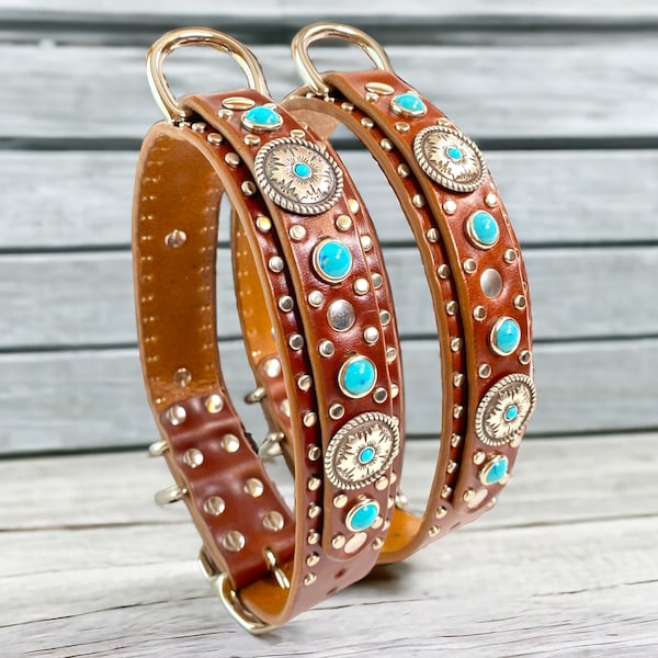 Turquoise Dog Collar - Etsy