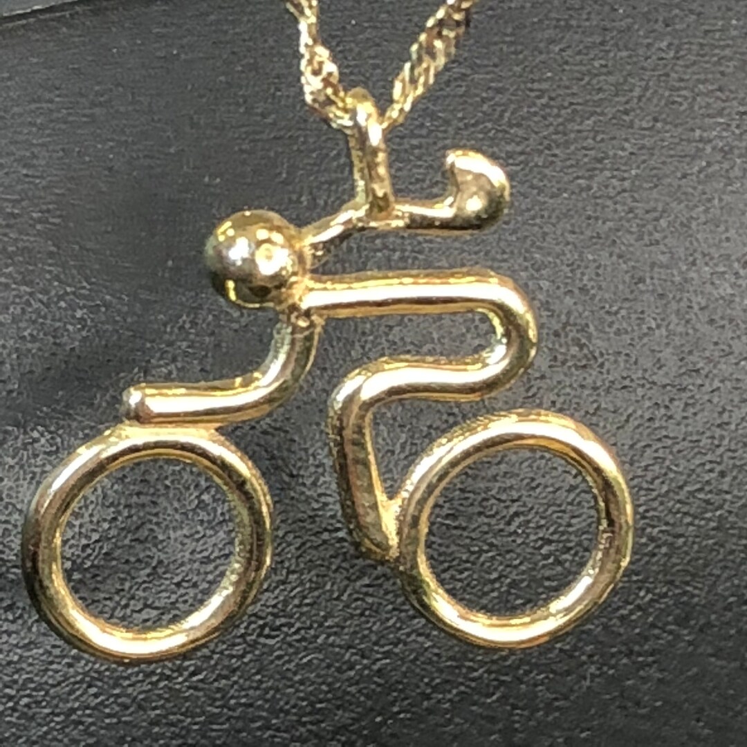 Bicycle Rider 14k Gold Pendant & Necklace, Jewelry Cycle, Personalised ...
