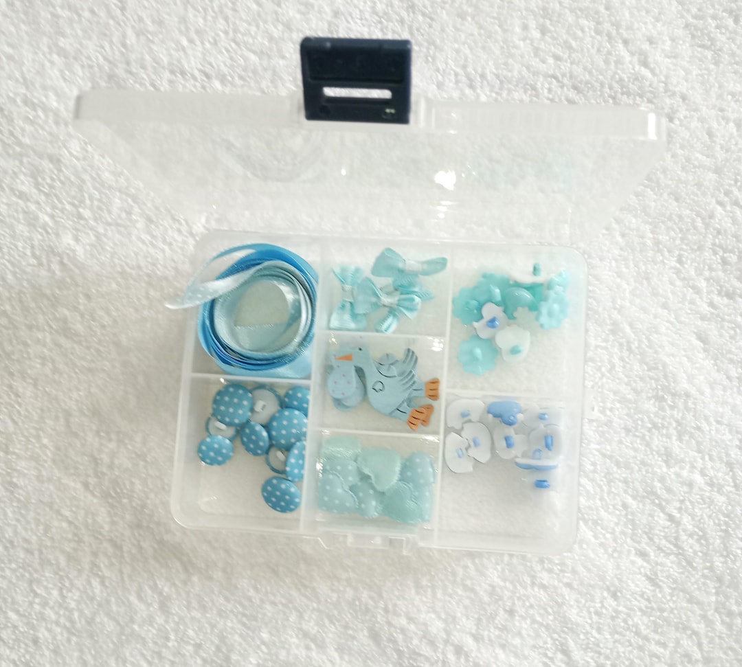Craft Assortment in a Sorting Box/ Buttons, Ribbons and More - Etsy