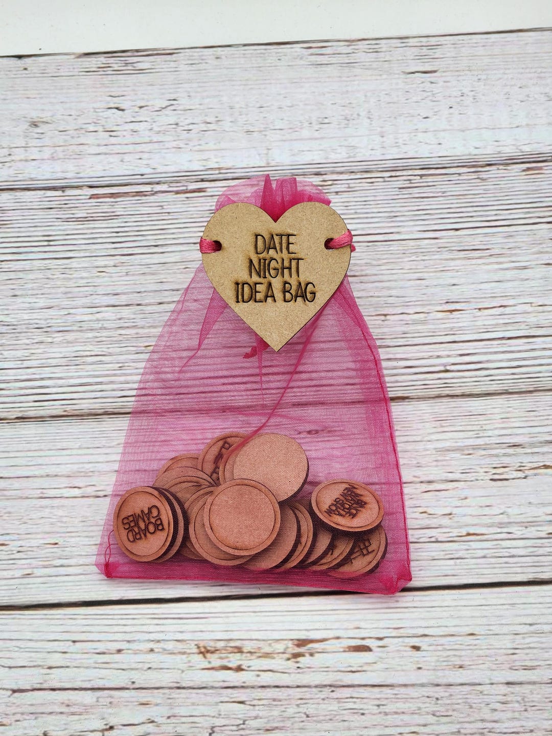 Date Night Ideas, Romantic Gift, Couples Gift, Wooden Tokens ...