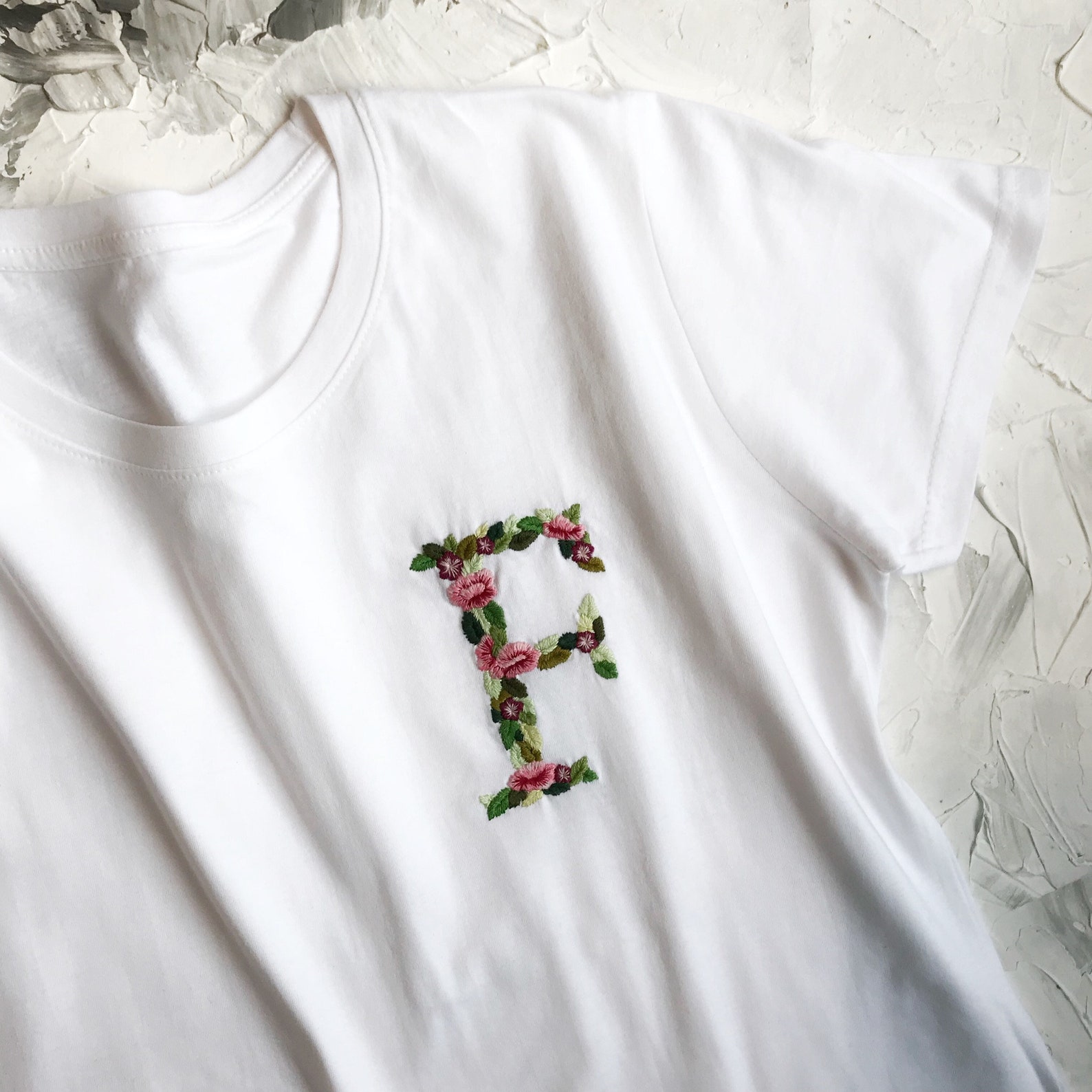Custom Monogramed Name Initial T-shirt Floral Monogram Tee - Etsy
