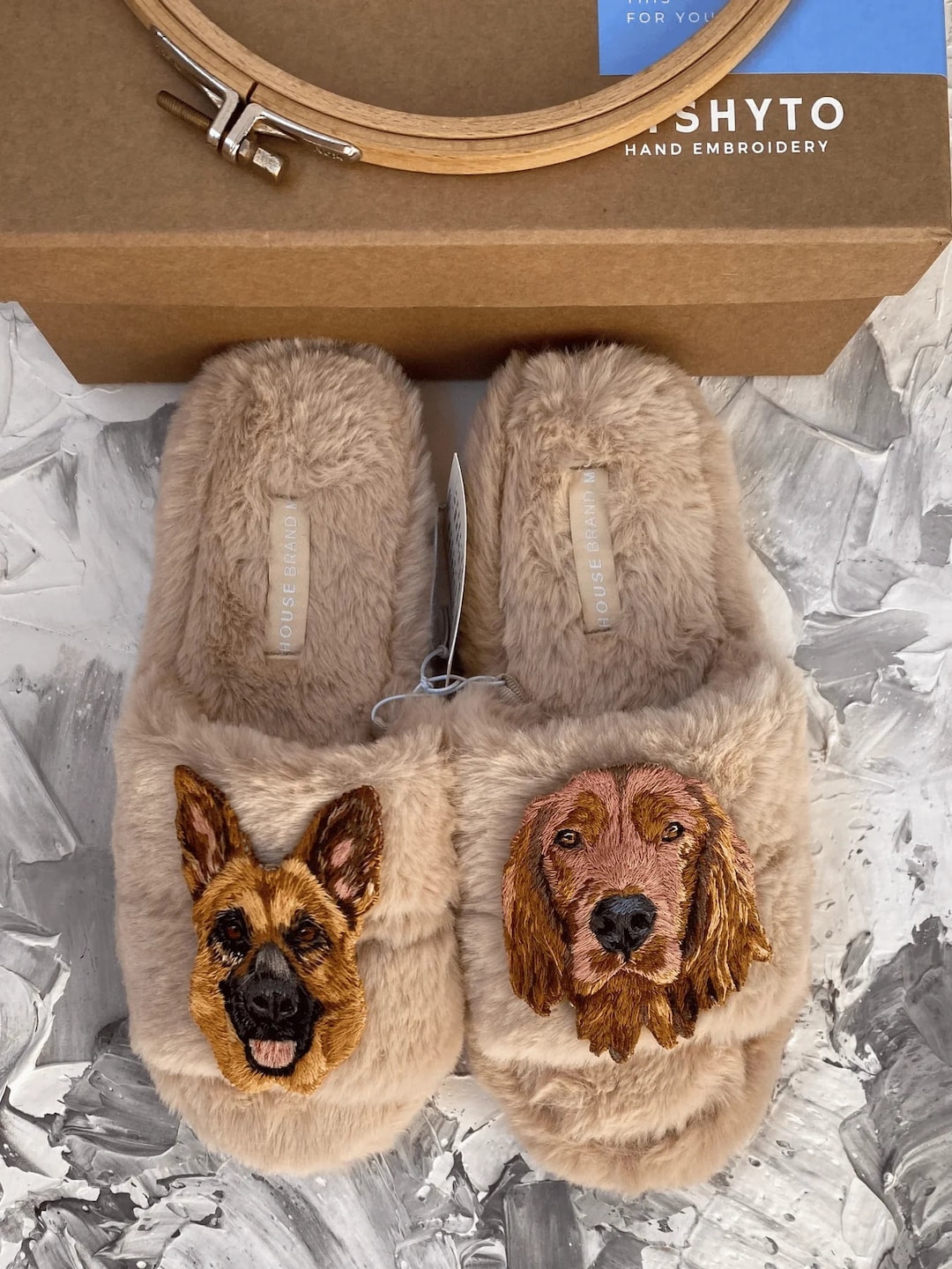 Christmas Gift for Her, Pet Embroidery Home Slippers, Birthday Gifts ...
