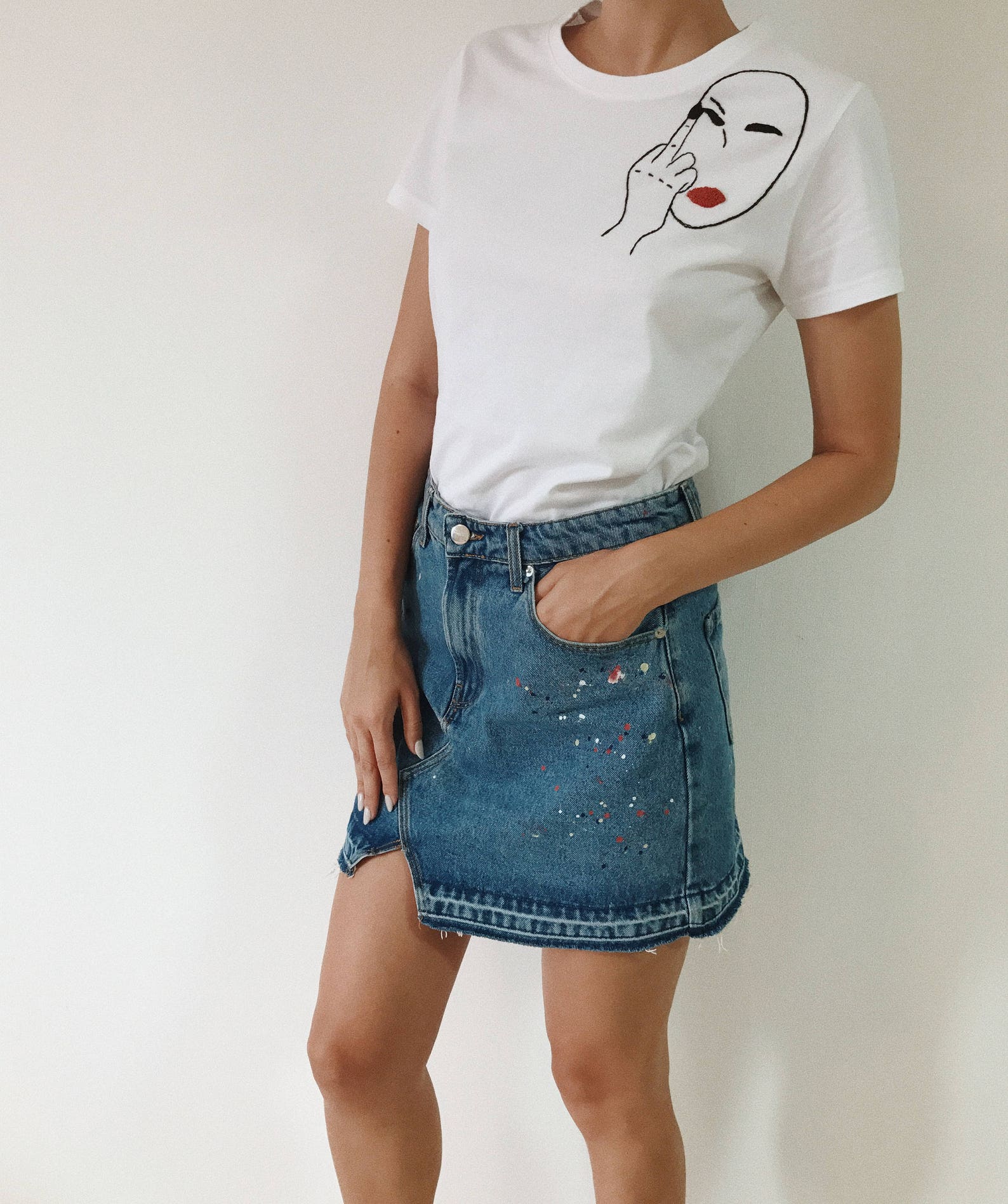 Hand Embroidered Fuck You T-shirt, Sassy and Classy Black T Shirt, Fuck ...
