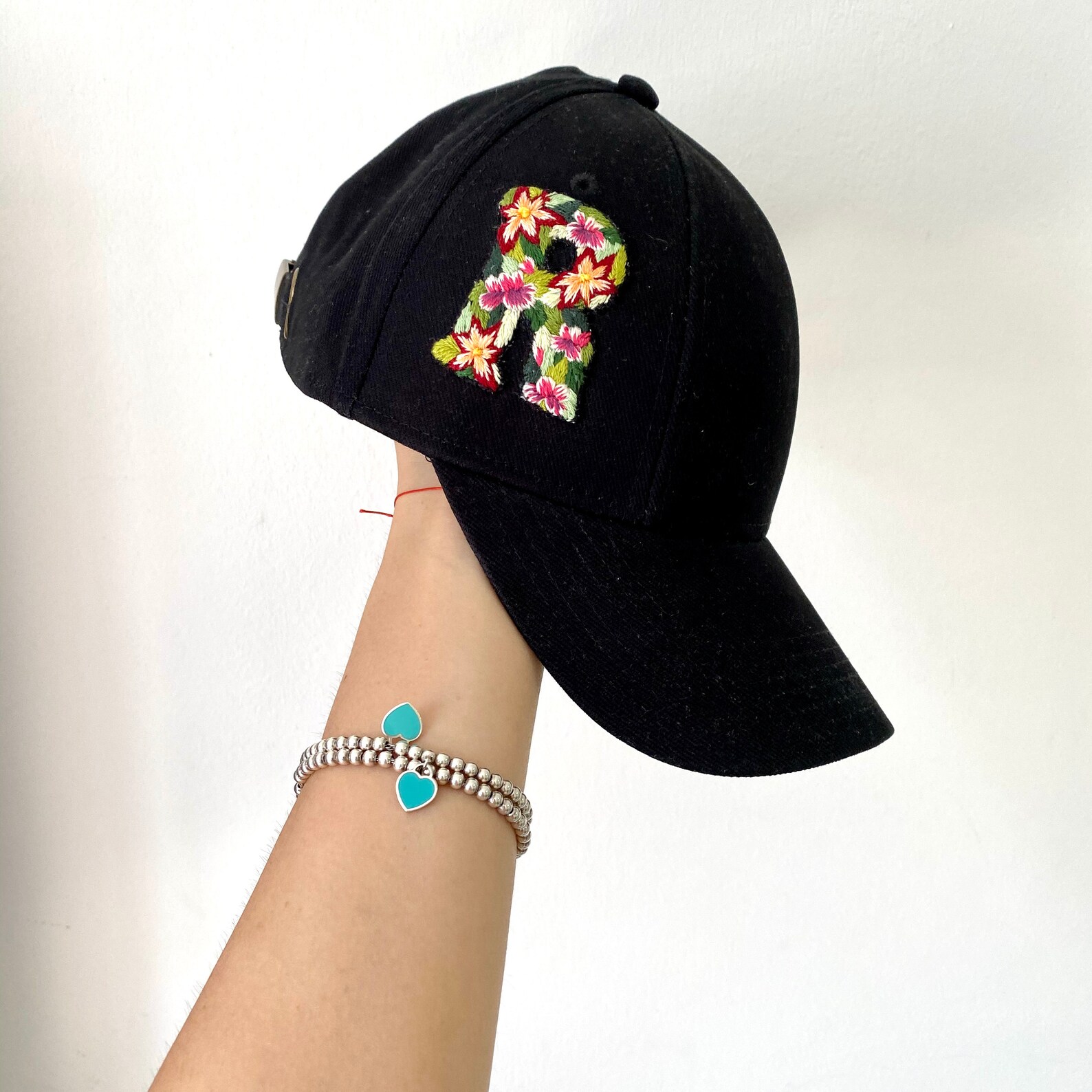 Hand Embroidered Hat Custom Text Baseball Cap Floral Hat - Etsy