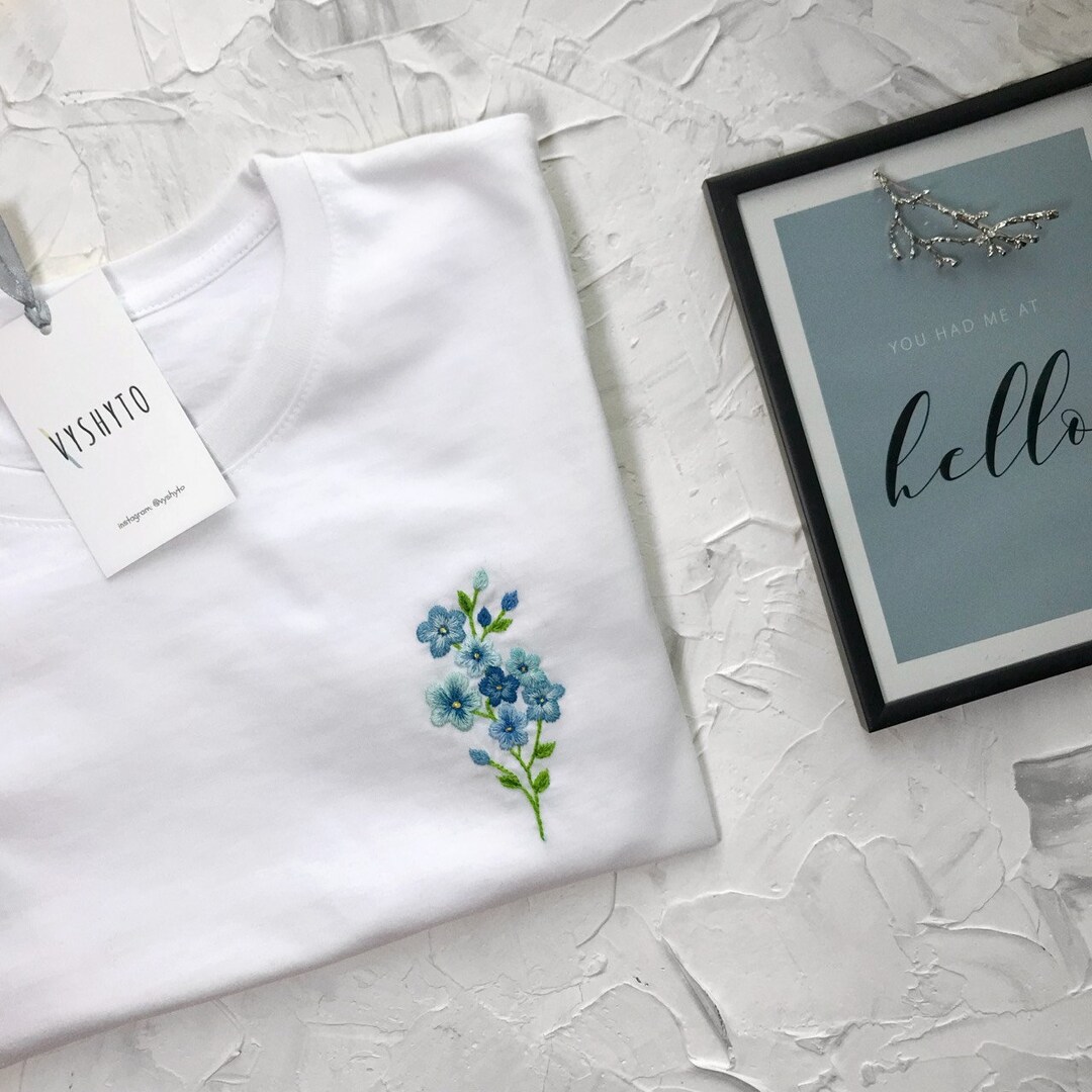 Forget Me Nots T Shirt, Florist Gift Tee, Botanical Illustrations Tee ...