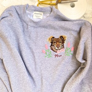 Custom Dog Embroidered Sweatshirt, Hand Embroidered Premium Gift Ideas ...
