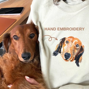 Custom Pet Embroidery on a Sweatshirt, Custom Dog Crewneck Sweatshirt ...