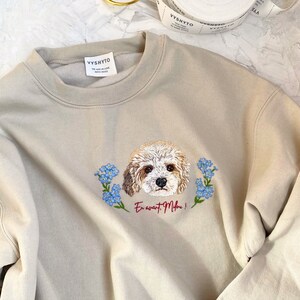 Custom Dog Embroidered Sweatshirt, Hand Embroidered Premium Gift Ideas ...