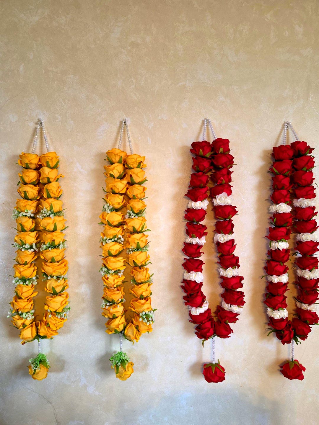 Rose and Pearl Garland- Gulab Ke Phool Ke Haar - Etsy
