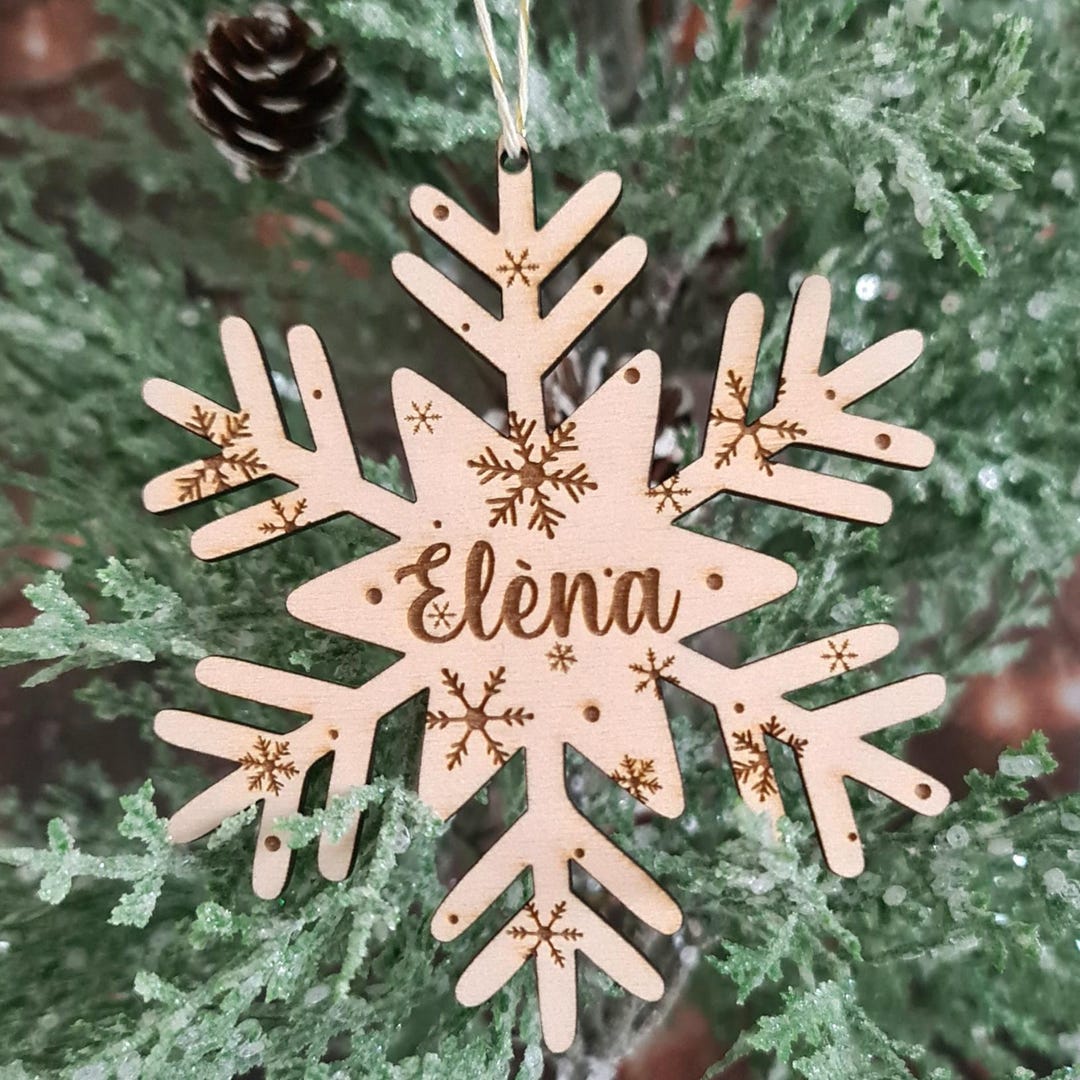 Personalized Wooden Snowflake Ornament - Etsy