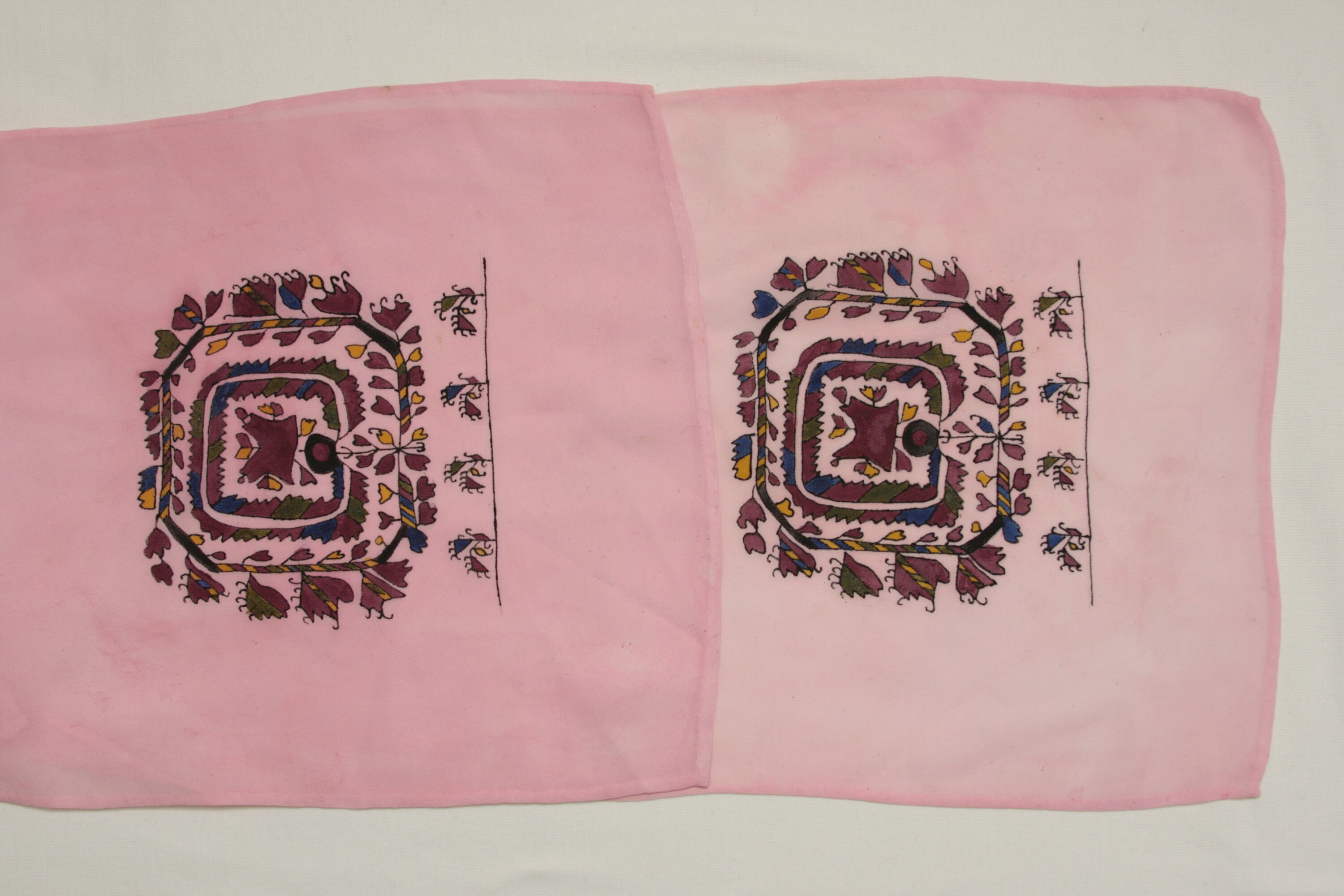 Scarf, Hand Painted Scarf, Bulgarian Motifs - Etsy UK