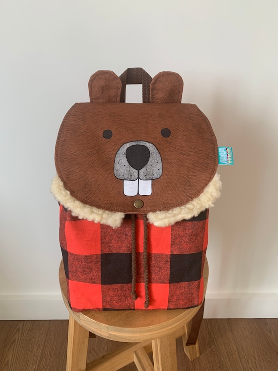 Canadian Beaver Backpack Organic Cotton Beaver Rucksack - Etsy