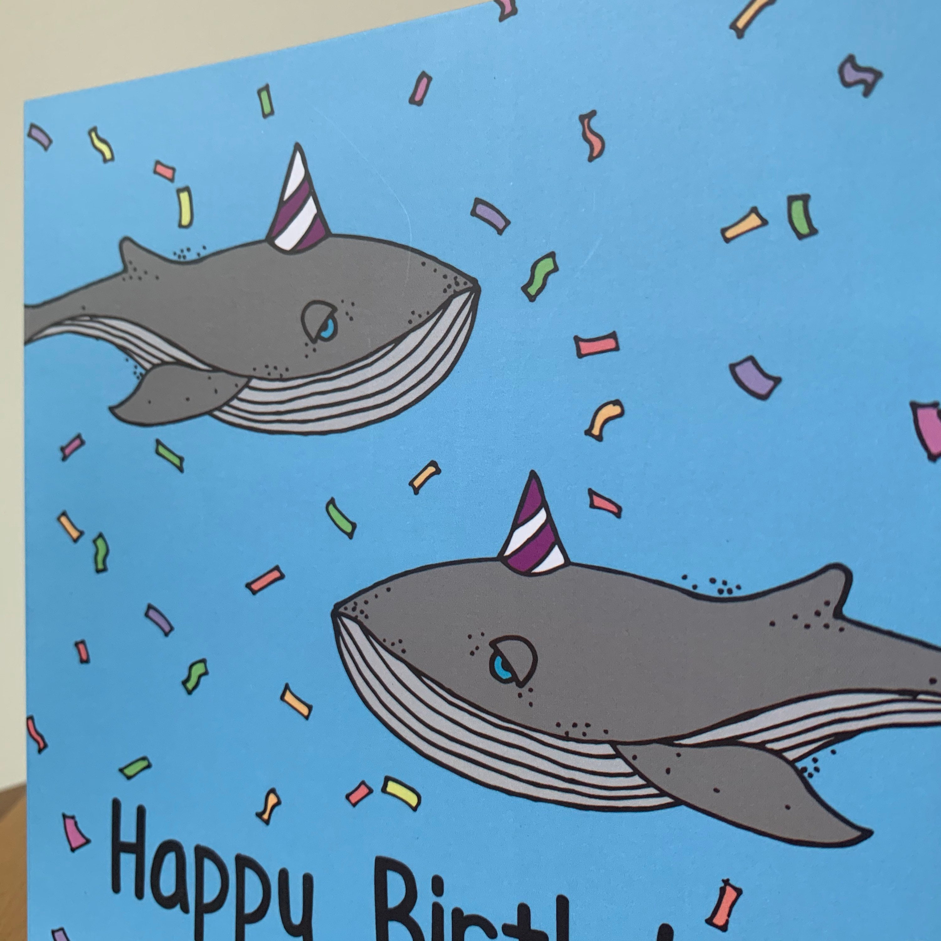 Party Whales Birthday Card Whale Greeting Card Happy | Etsy