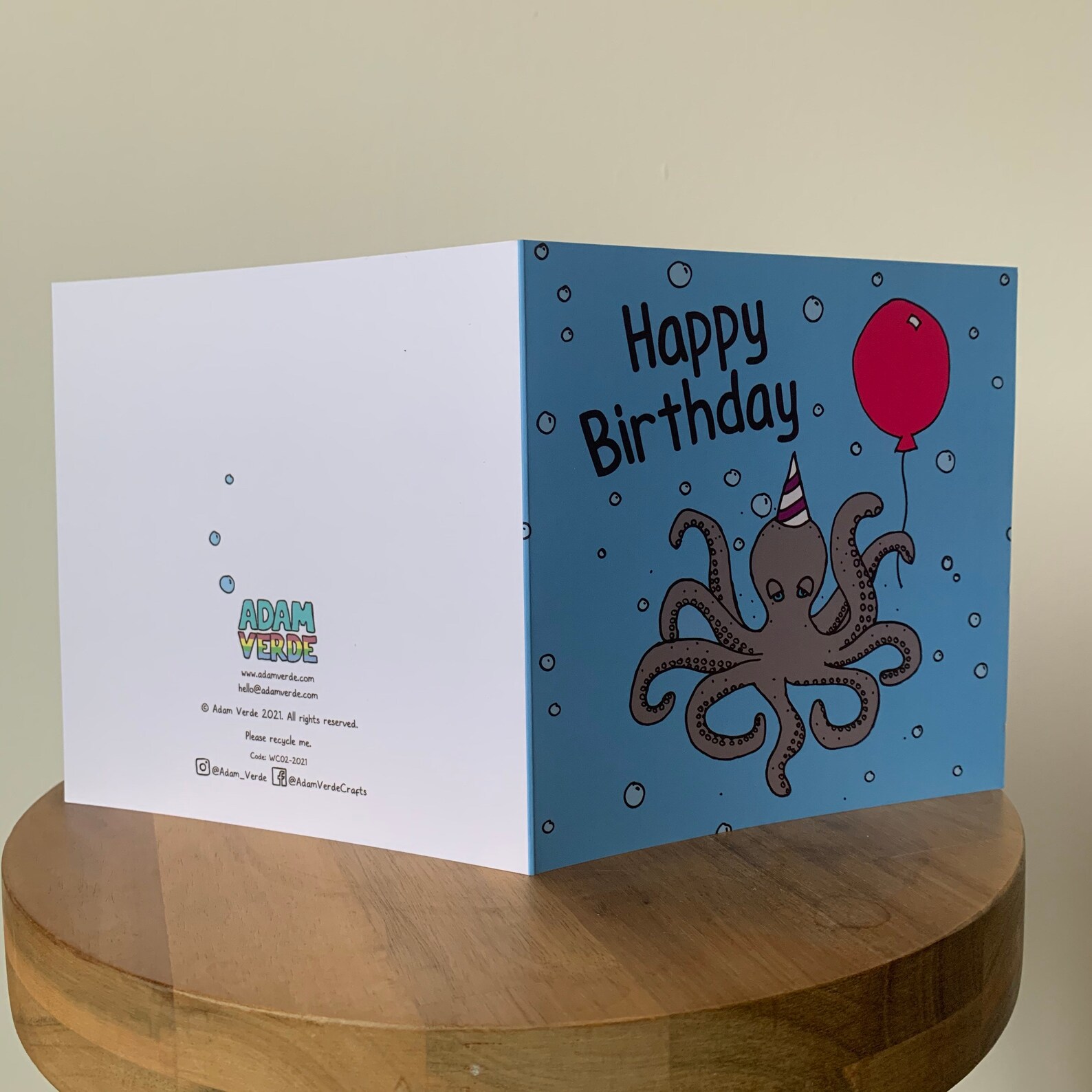 Party Octopus Birthday Card Octopus Greeting Card Happy | Etsy