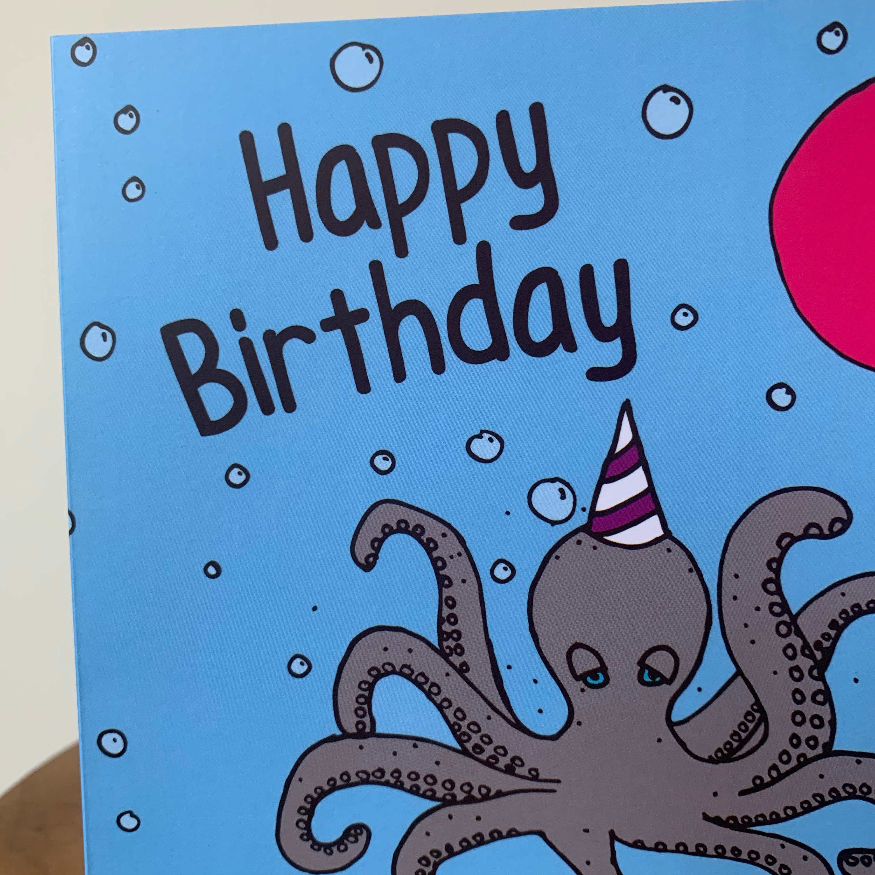 Party Octopus Birthday Card Octopus Greeting Card Happy | Etsy