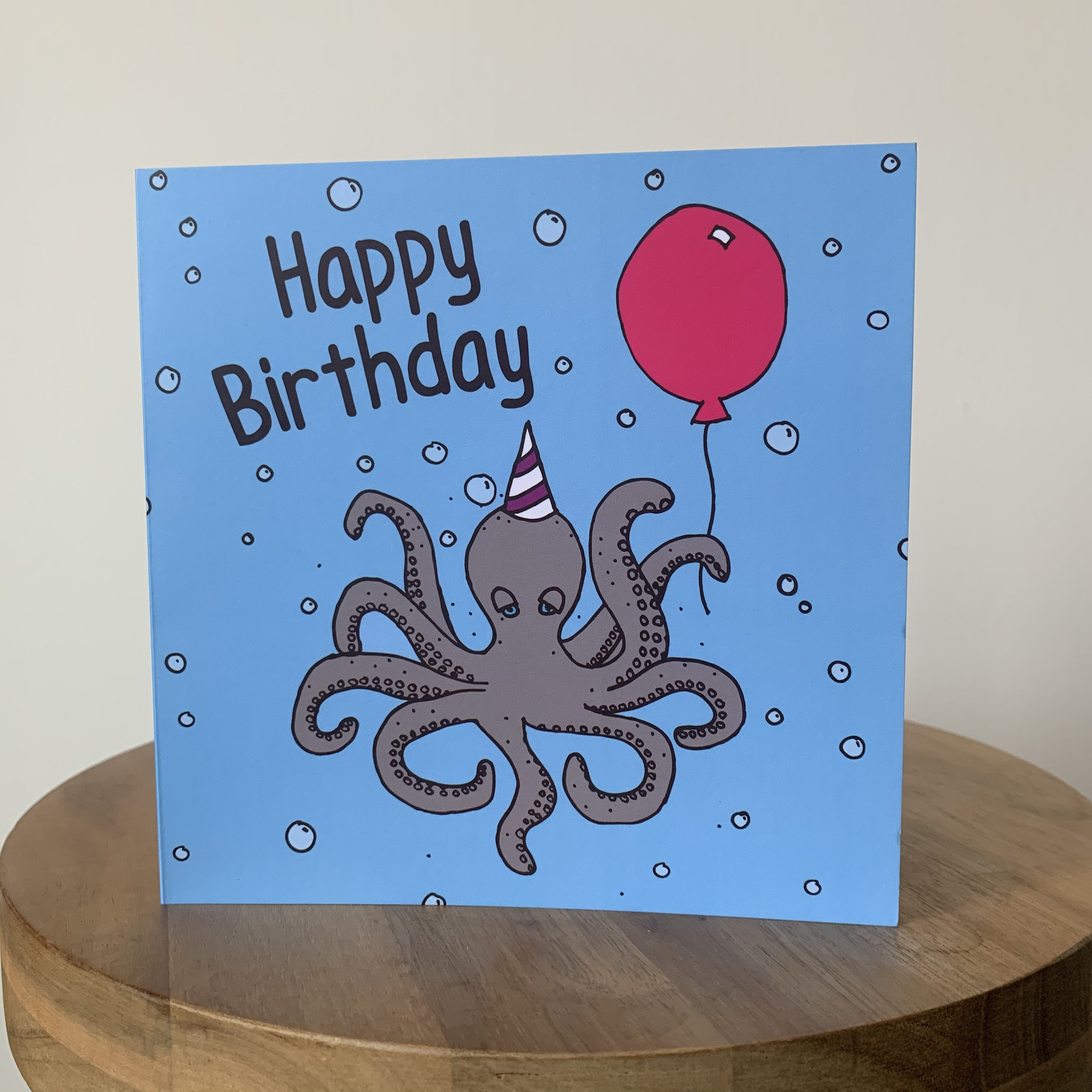 Party Octopus Birthday Card Octopus Greeting Card Happy | Etsy