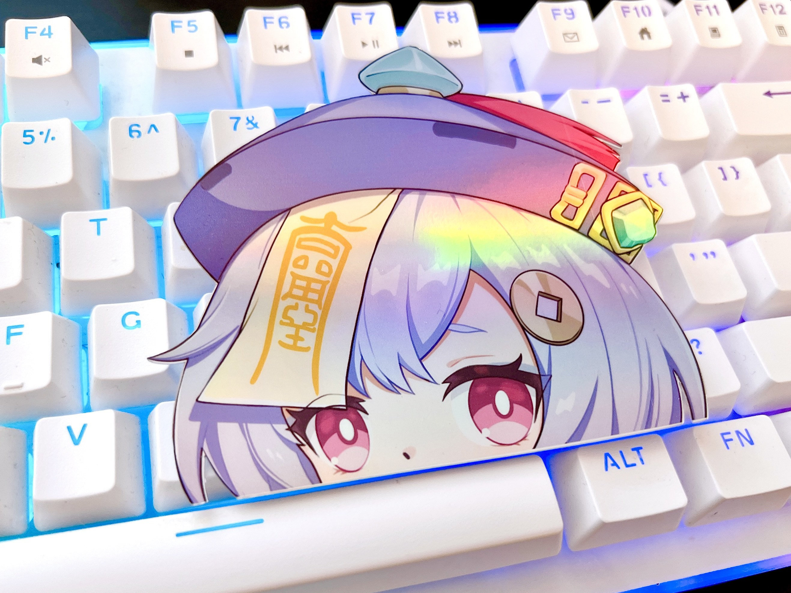 Qiqi Peeker Holograpgic Sticker | Genshin Impact Sticker Peeker | Qiqi ...