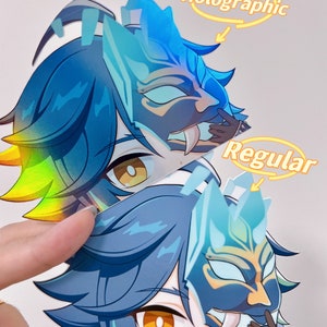 Kaeya Peeker Holographic Sticker Genshin Impact Sticker Peekers Genshin ...