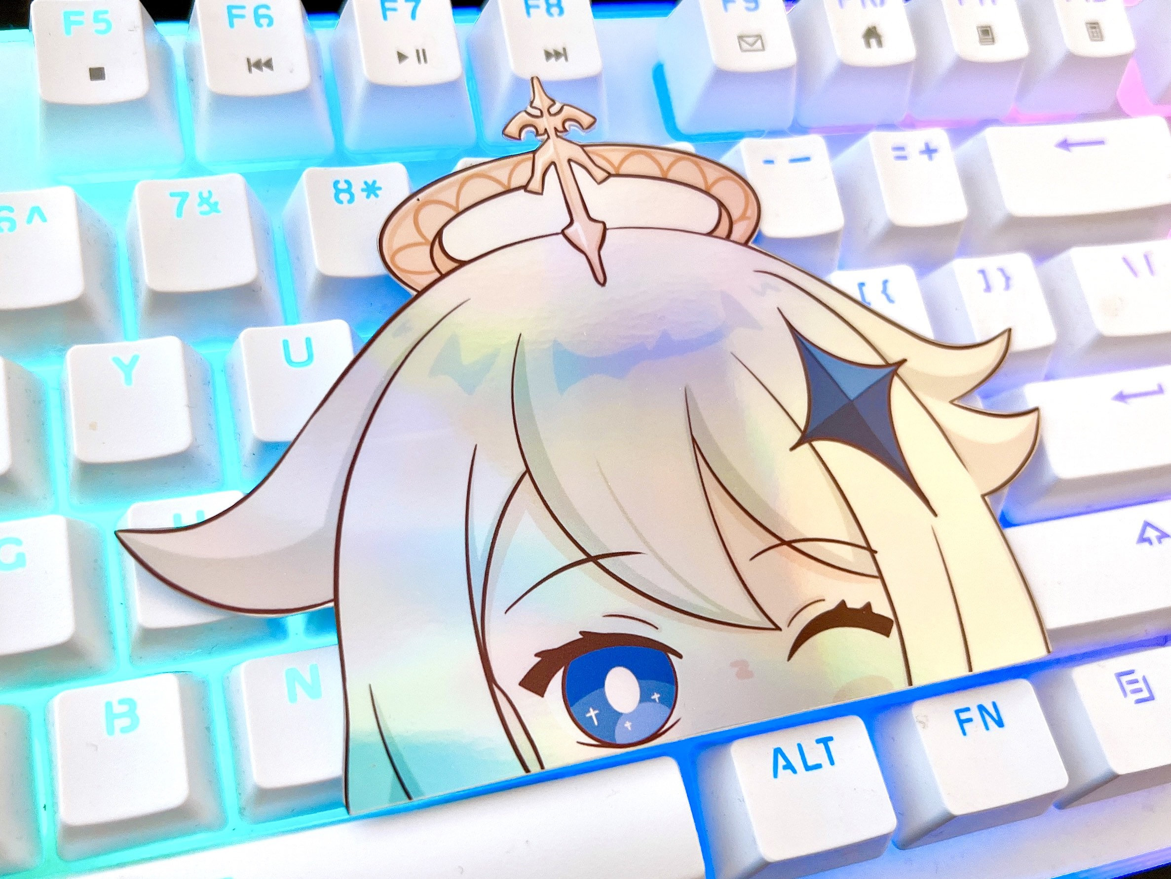 Paimon Peeker Holographic Sticker Genshin Impact Sticker - Etsy