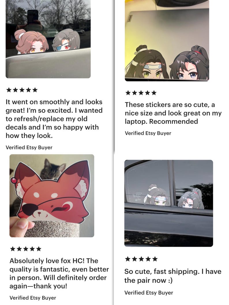 Hua Cheng Fox Peeker Stickers | TGCF Heaven Official’s Blessing Peeker ...