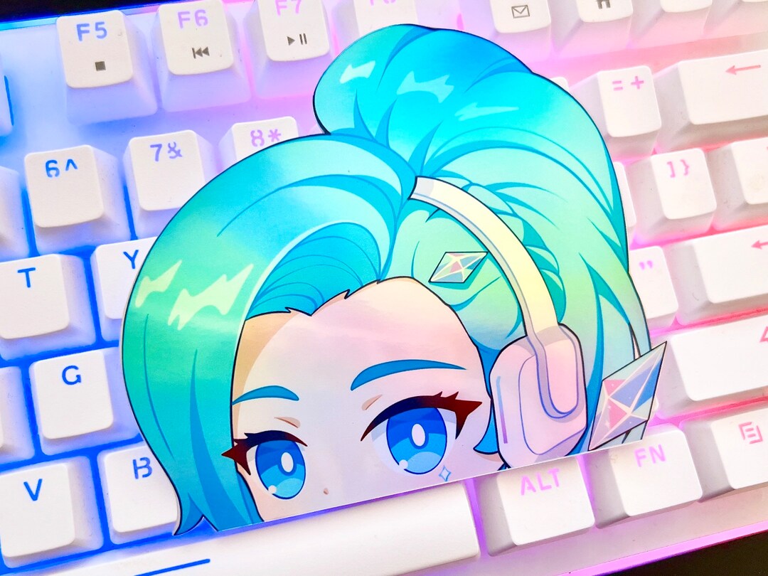 Seraphine Peeker Holographic Stickers | Ahri Stickers | Seraphine Car ...