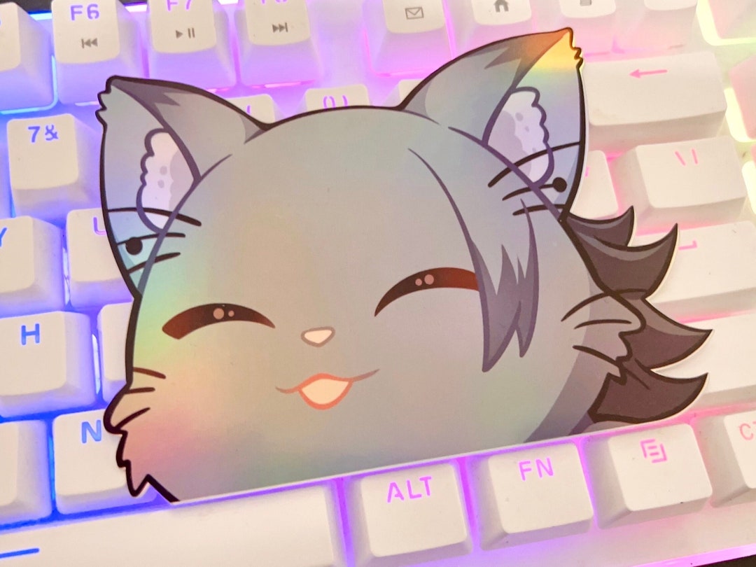 Geto Cat Peeker Holographic Stickers | Car Decals Peekers - Etsy